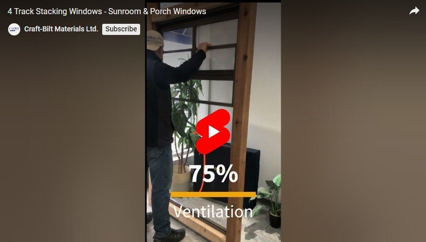 4 Track Stacking Windows Canada | Vinyl Porch and Sunroom Windows ...